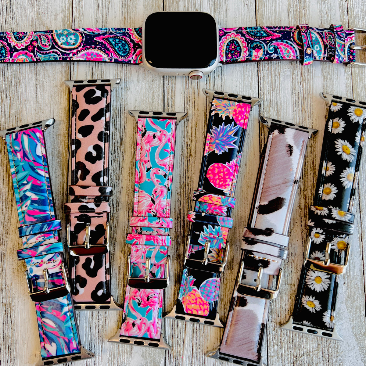 Fancy Printed Leather Bands For Apple Watch Multiple Designs Available ...