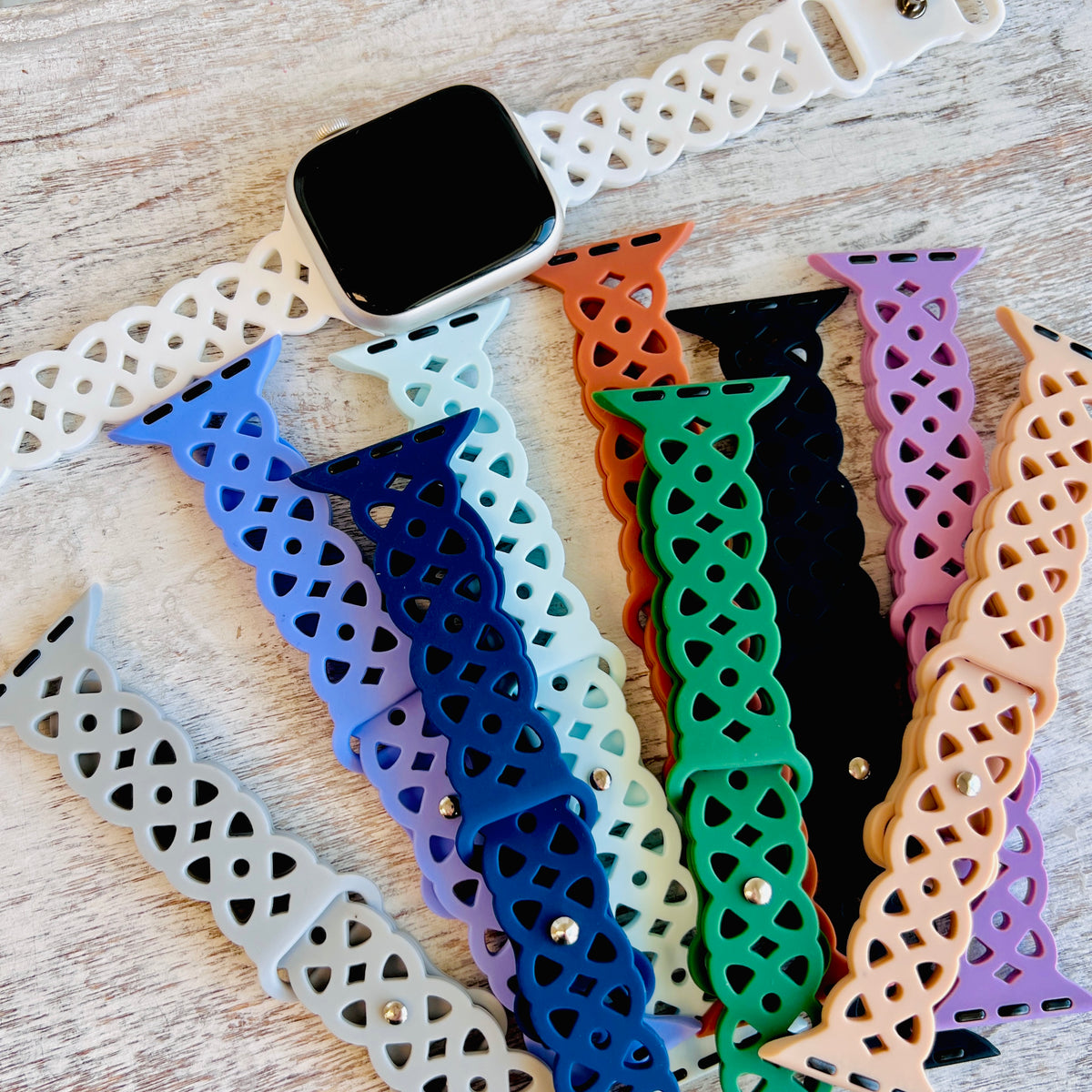 Braided Bliss Silicone Apple Watch Band - Multi-Color – Fancy Bands