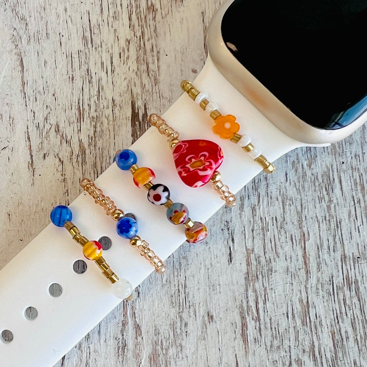 Band Bling 5pc Stack Beaded Boho-Heart Blossoms – Fancy Bands