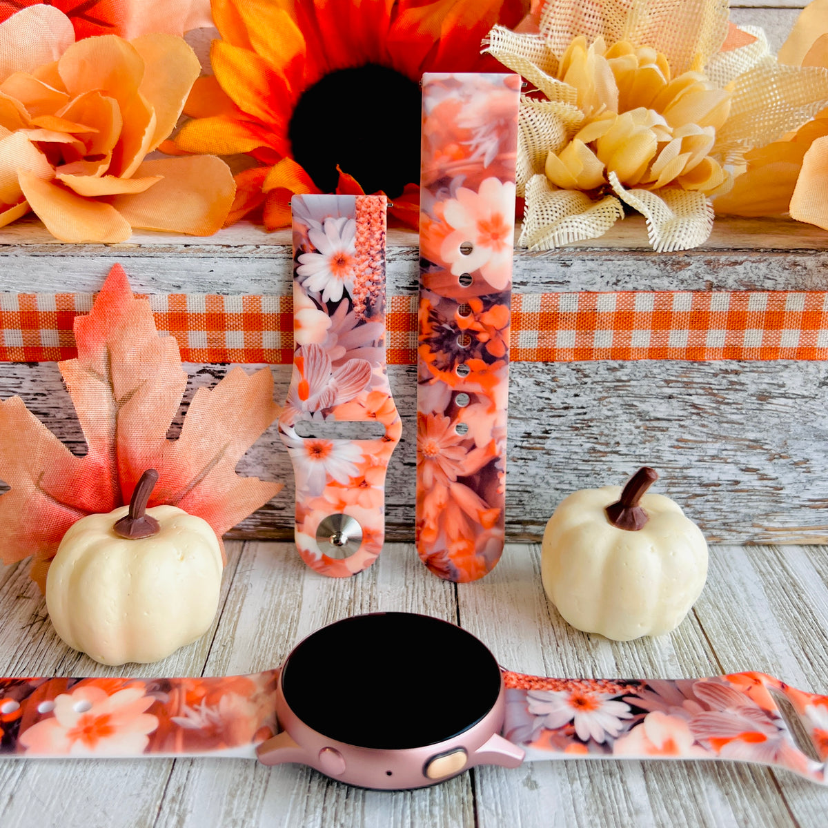 Fall Blooms Print Silicone Band For Samsung Watch – Fancy Bands