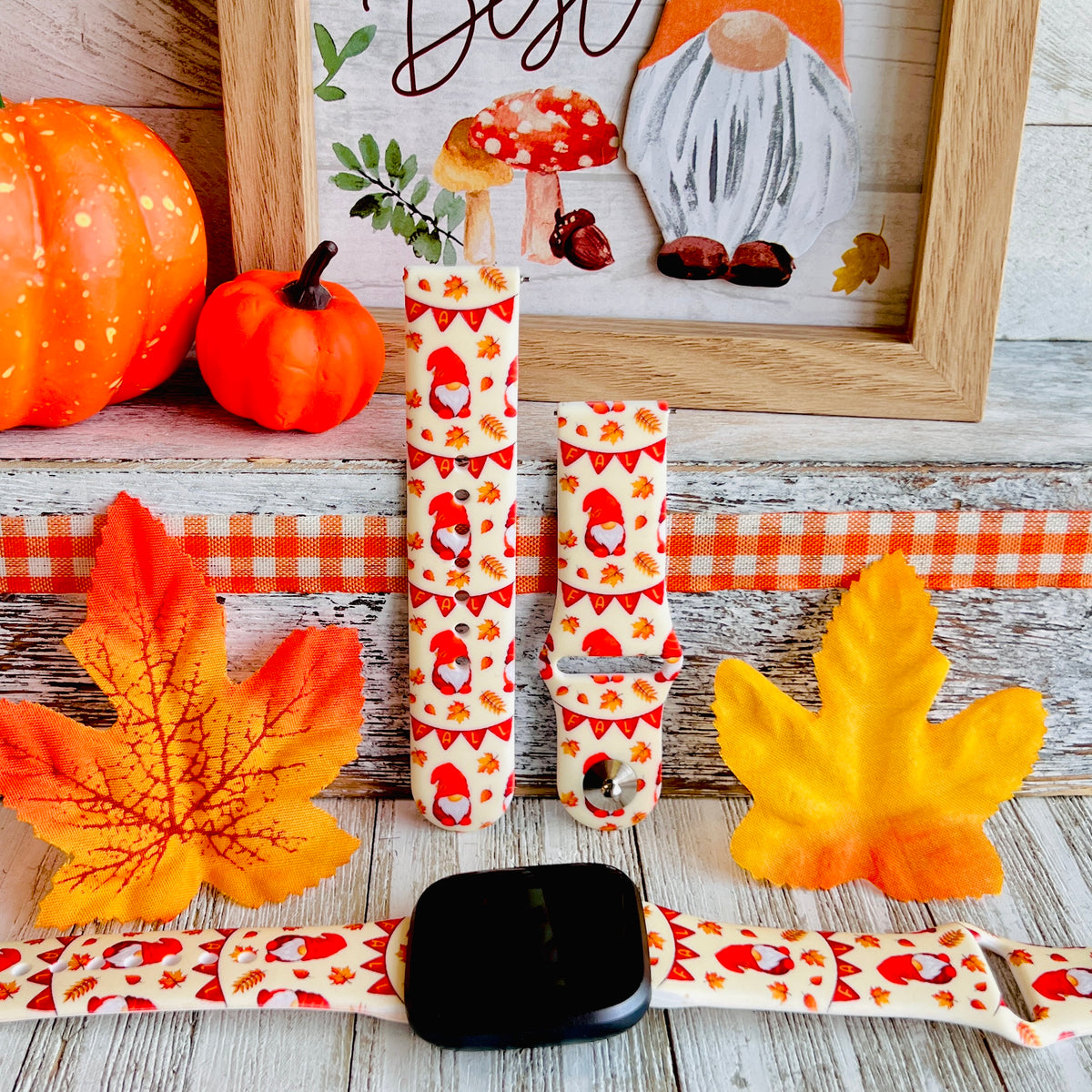 Gnome-Tastic Fall Print Silicone Band For Fitbit Versa 1/2 – Fancy Bands