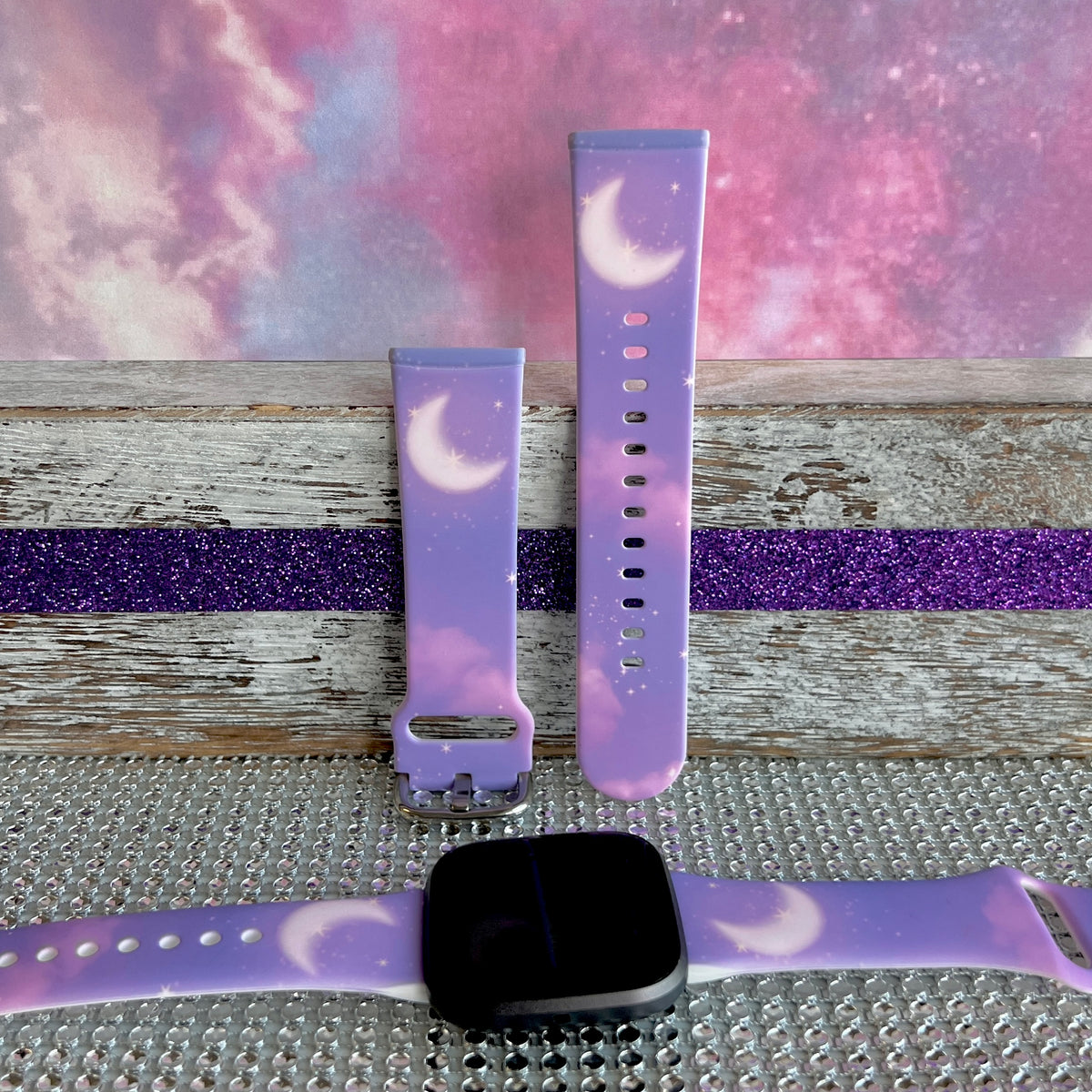 Lavender Sky Print Silicone Band For Fitbit Versa 3/4/Sense – Fancy Bands