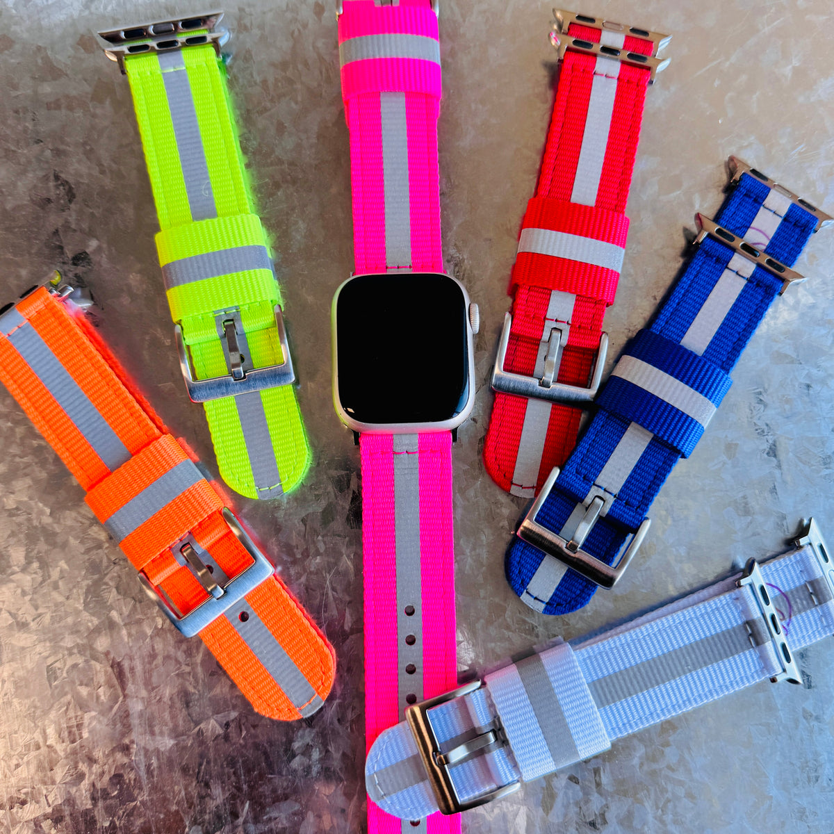 Reflective Braided Nylon Sports Band For Apple Watch Multiple Colors A ...