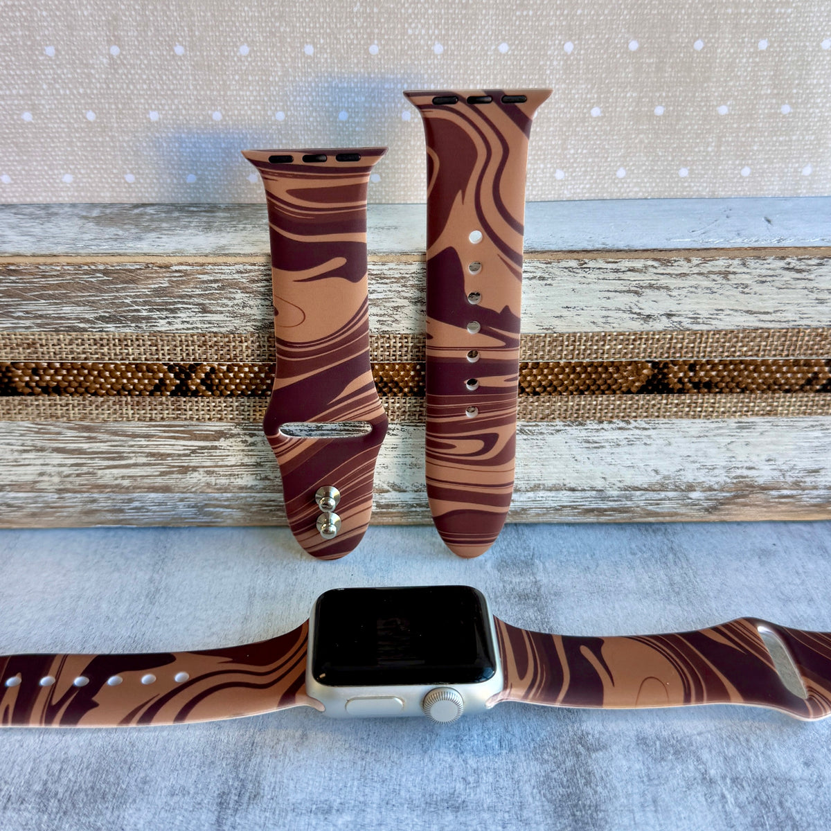 Chocolate Swirl Silicone Apple Watch Band – Fancy Bands