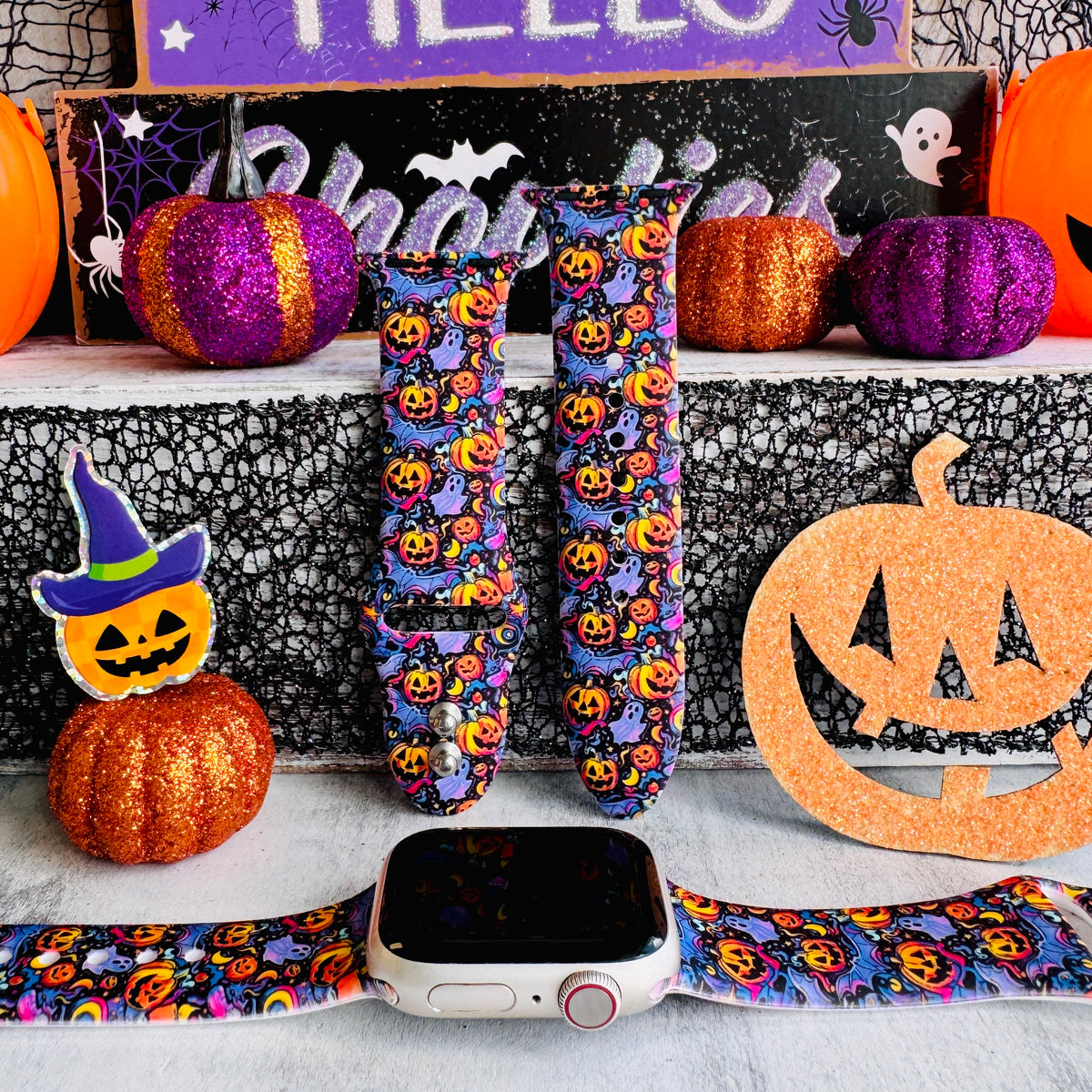 Jack-O-Lantern Jive Apple Watch Band | Silicone Strap – Fancy Bands