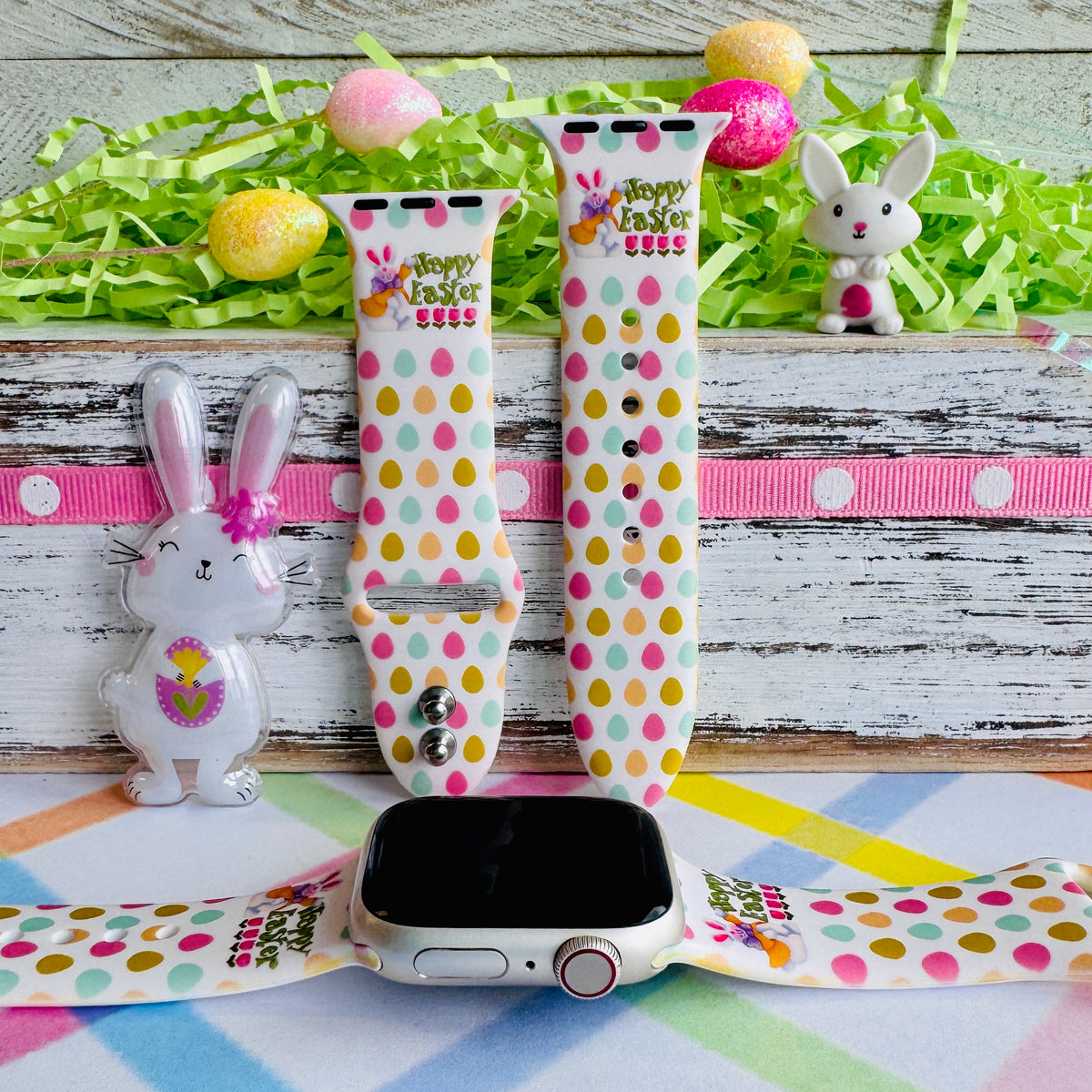 Happy Easter Print Silicone Band For Apple Watch – Fancy Bands