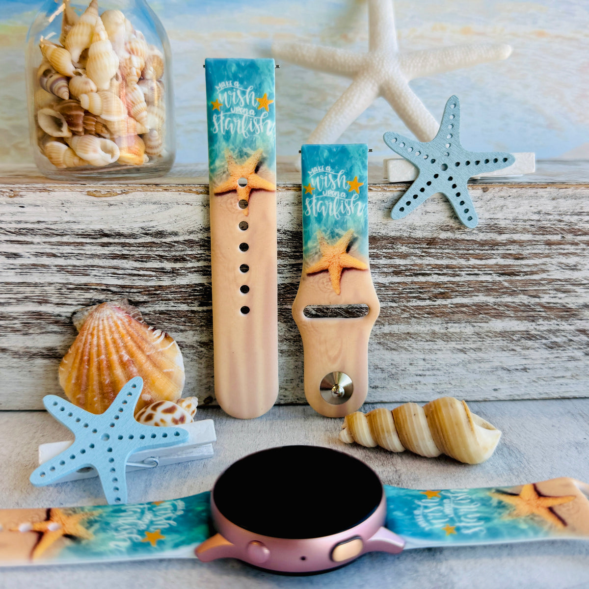Wish Upon A Starfish Print Silicone Band For Samsung Watch – Fancy Bands