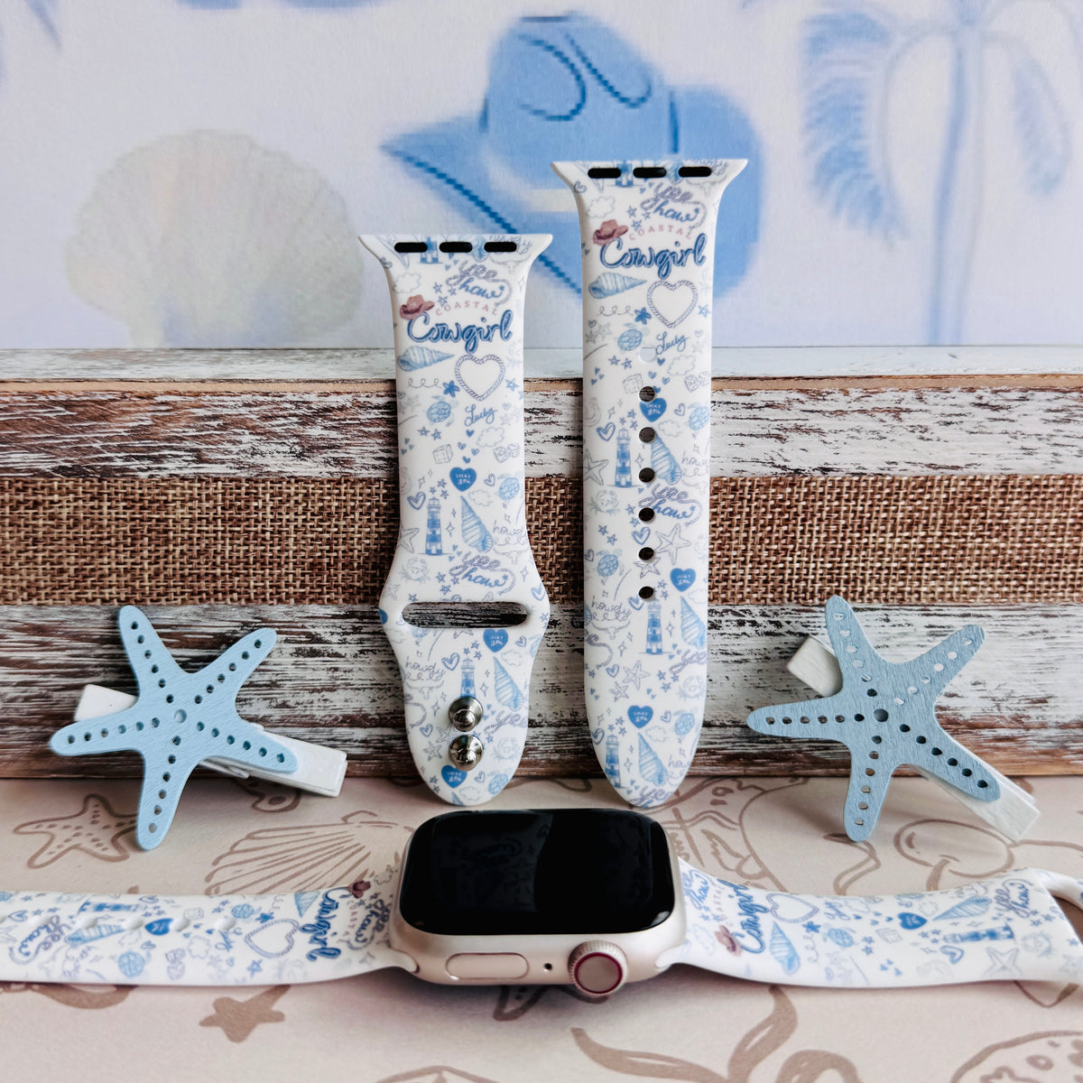 Coastal Cowgirl Apple Watch Band — Western Beach Silicone – Fancy Bands