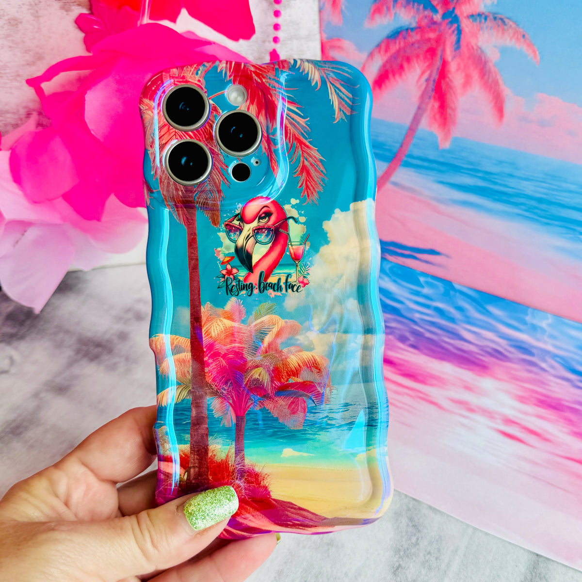 Resting Beach Face Wavy Luxe MagSafe Case for iPhone – Fancy Bands