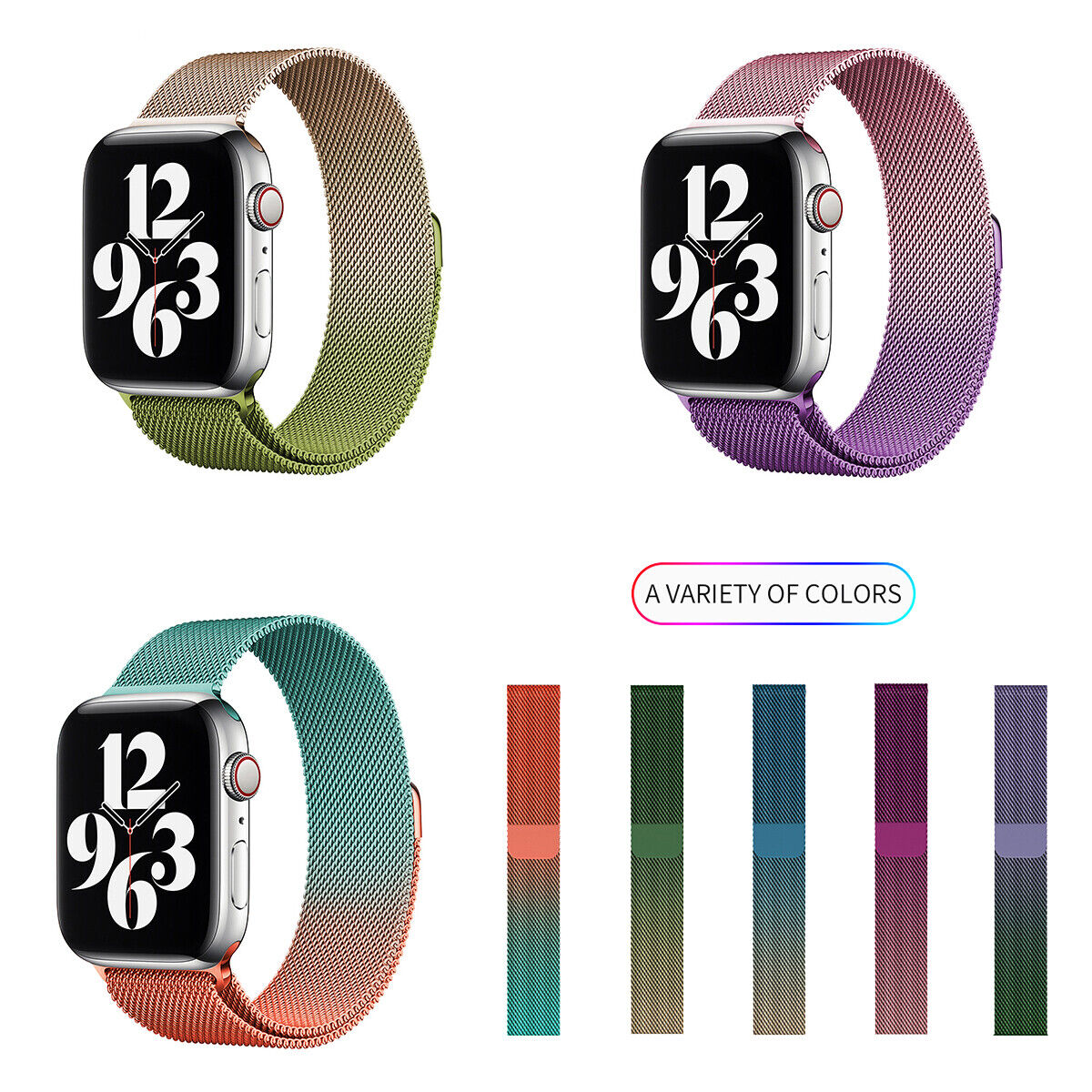 Gradient Multihue Milanese Loop Band For Apple Watch Multiple Prints A ...