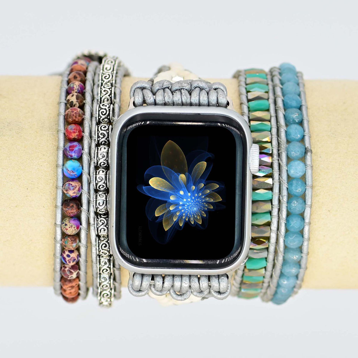 Serene Aqua Bohemian Wrapsody Bracelet Band For Apple Watch – Fancy Bands