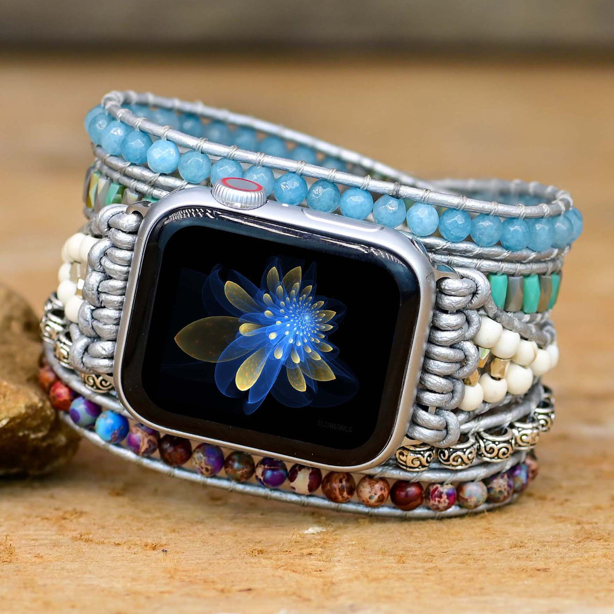 Serene Aqua Bohemian Wrapsody Bracelet Band For Apple Watch – Fancy Bands