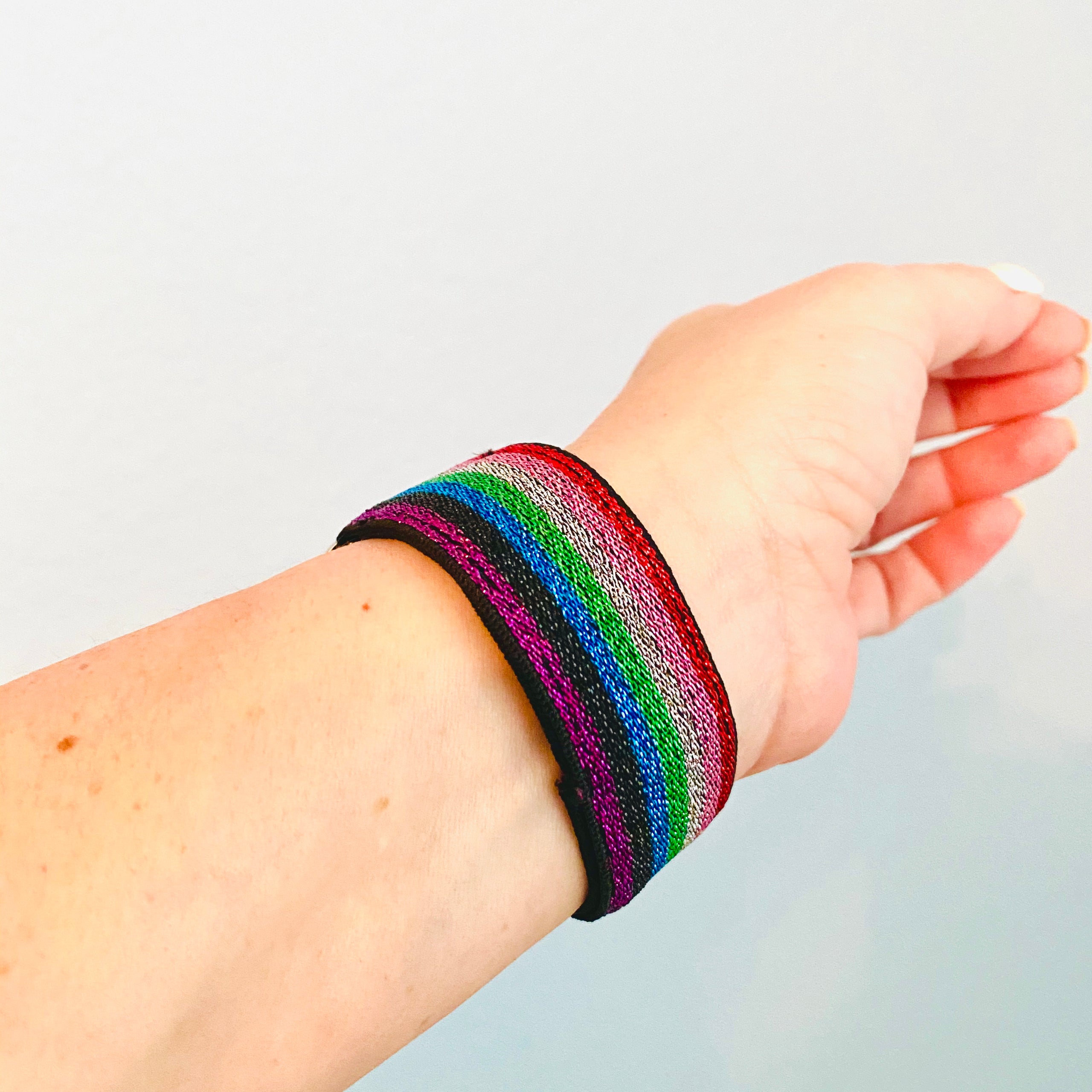 Stretchable Elastic Shimmering Rainbow Print Band For Apple Watch ...