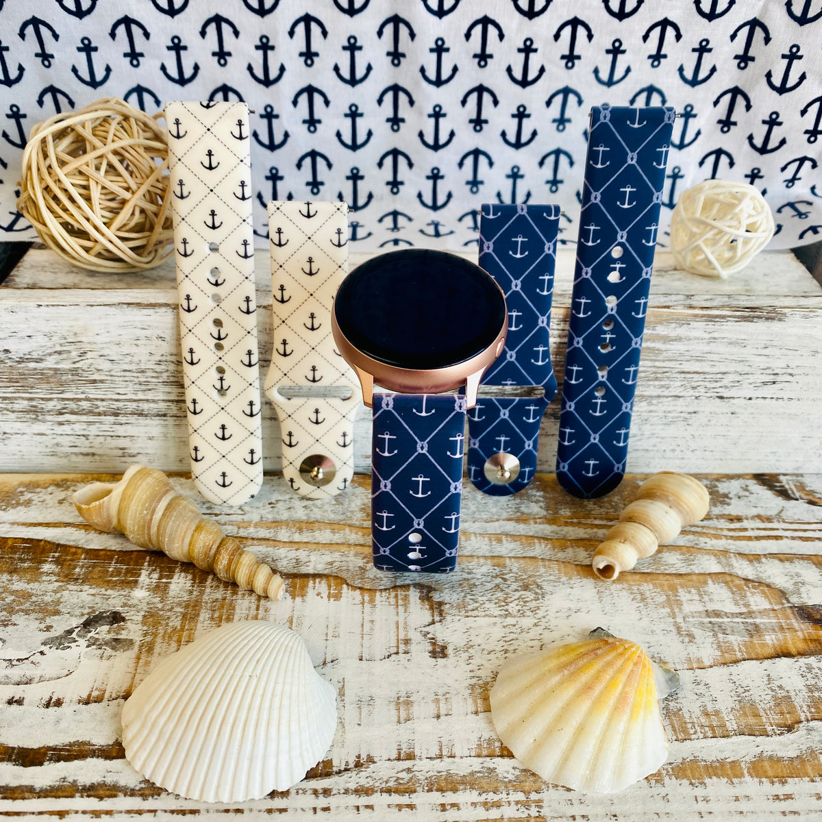Nautical Anchor Samsung Galaxy Watch Band — Silicone Strap – Fancy Bands