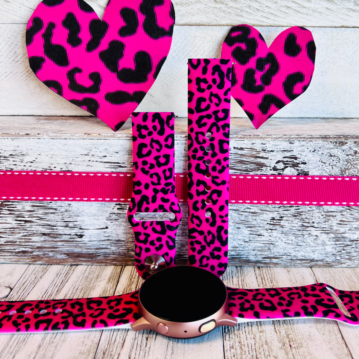 Barbiecore Pink Leopard Silicone Samsung Galaxy Watch Band – Fancy Bands