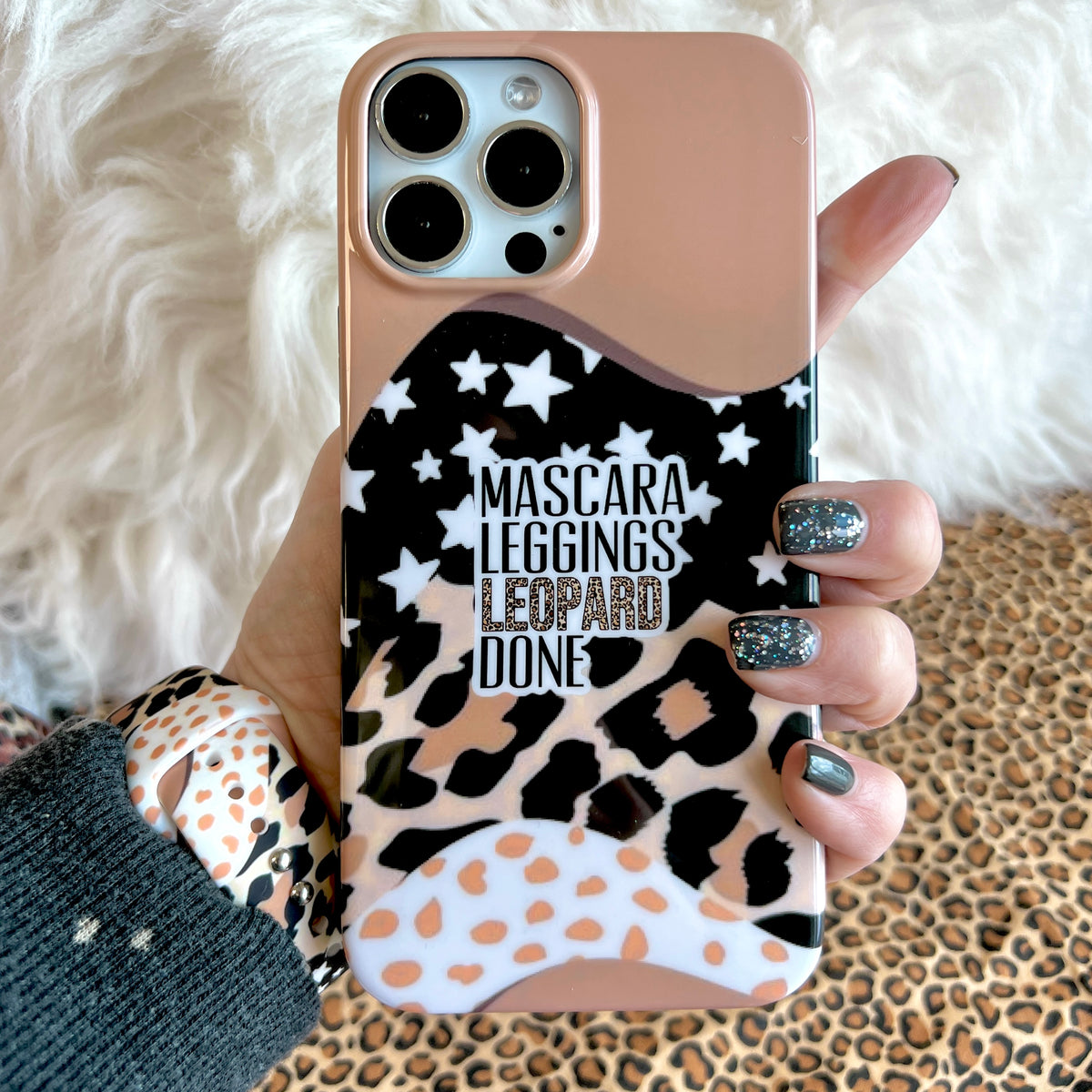 Mascara, Leopard, Leggings Phone Case For iPhone – Fancy Bands