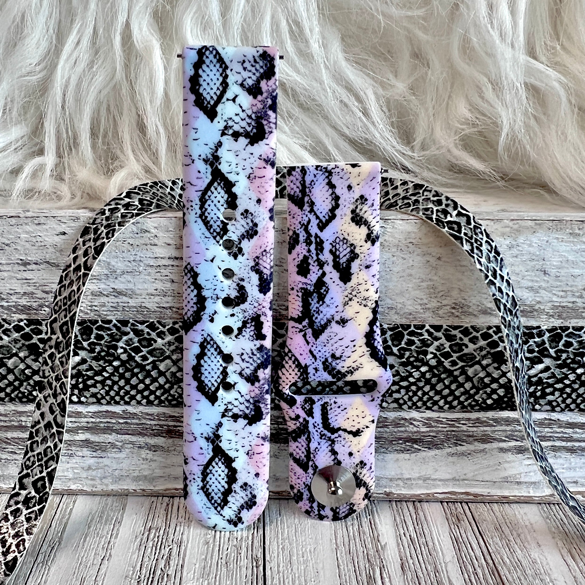 Snakeskin Print Silicone Band For Samsung Watch Multiple Colors Availa ...